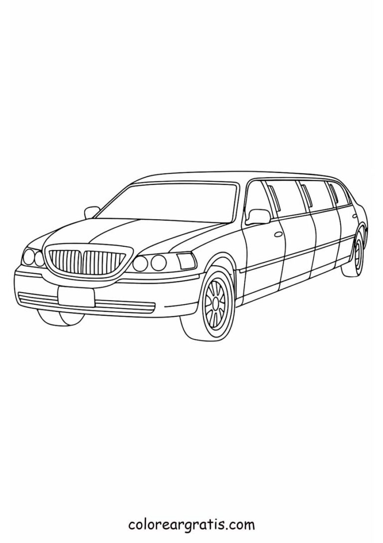 Limousine Coloring Page – Free Printable for Kids