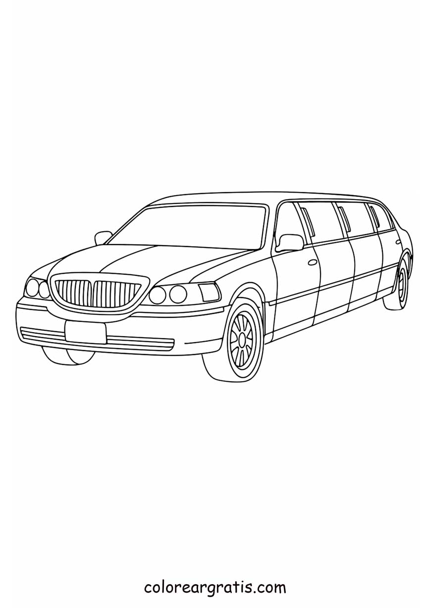 Limousine Coloring Page – Free Printable for Kids