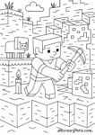 Dibujos de Minecraft Steve minando con pico ⛏️